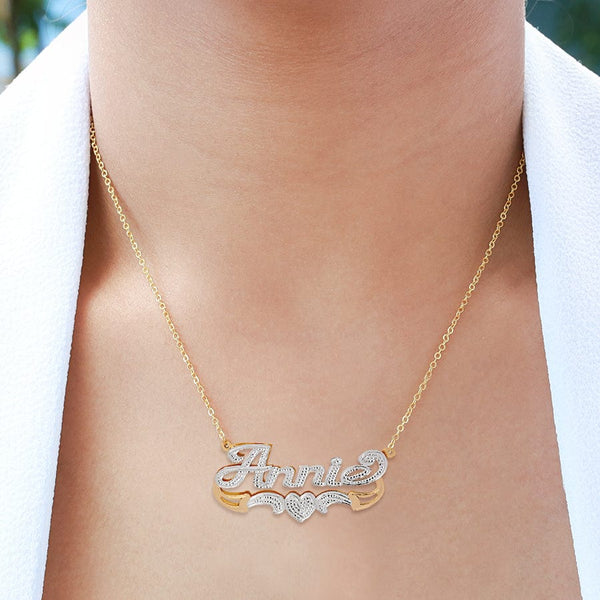 Personalized Double Nameplate necklace "Annie" - MonogramHub.com