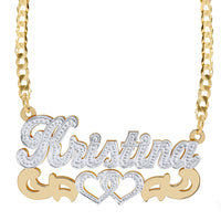 Double Nameplate Necklace "Kristina" - MonogramHub.com